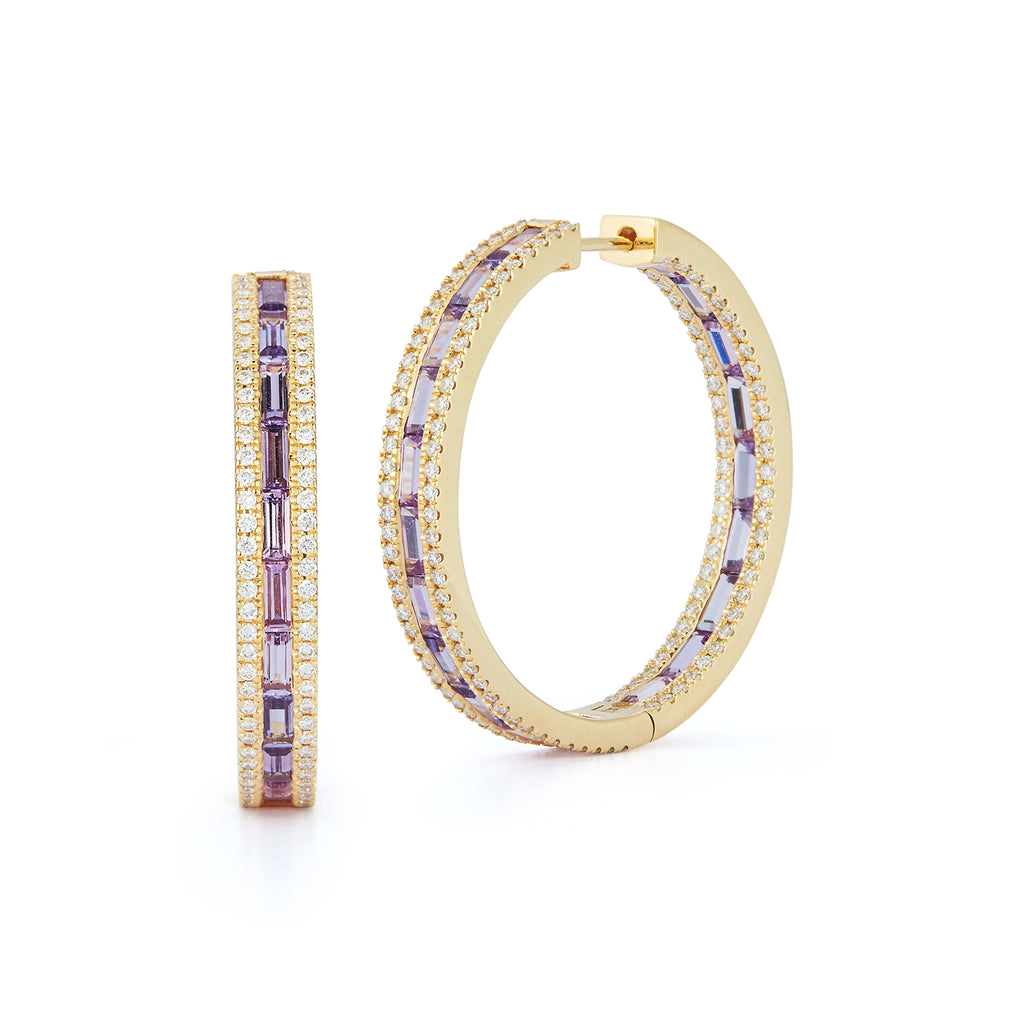 Purple Sapphire Origami Hoops – Katherine Jetter Ltd.